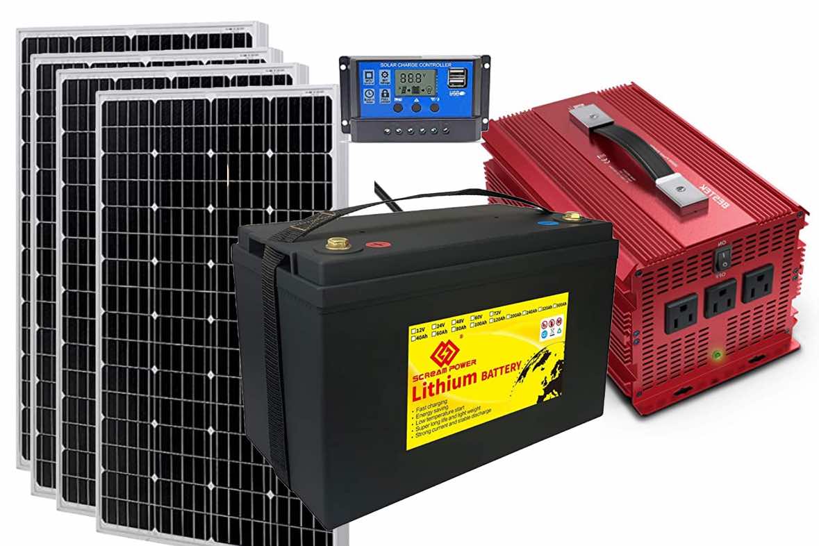 2000W DIY solar battery kit for $1317 that will run an Air Conditioner ...
